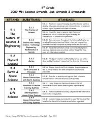 6th-8th Grade MTAS 2009 MN Science Strands, Sub-Strands ...