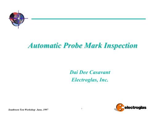 Probe Mark Inspection - Semiconductor Wafer Test Workshop