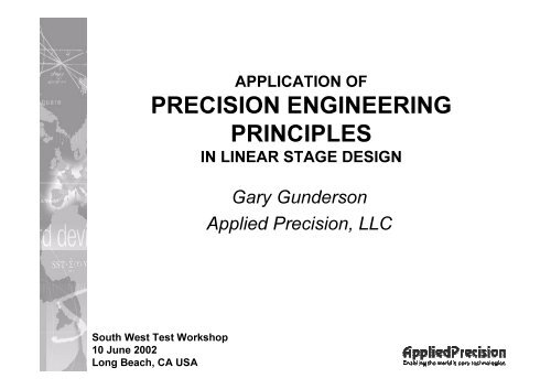 Application of Precision Engineering Principles in Linear Stage Design