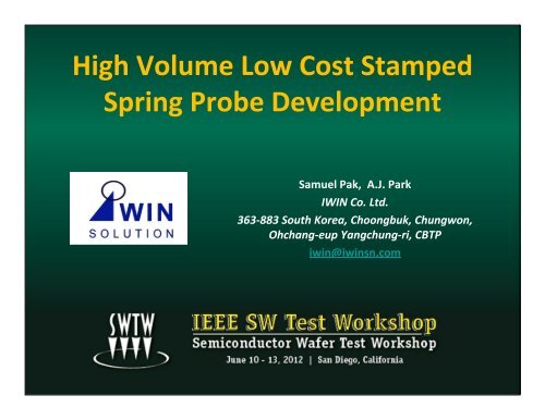 High Volume Low Cost Stamped Spring Probe Development