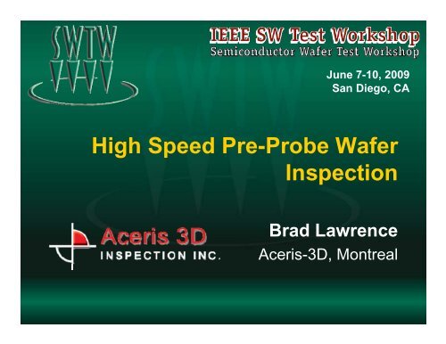 High Speed Pre-Probe Wafer Inspection - Semiconductor Wafer Test ...