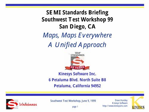 Wafer Map Standards - Semiconductor Wafer Test Workshop