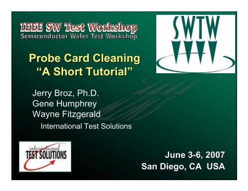 Probe Card Cleaning â A Short Tutorialâ - Semiconductor Wafer Test ...