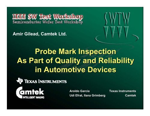 Probe Mark Inspection As Part of Quality and Reliability in ...