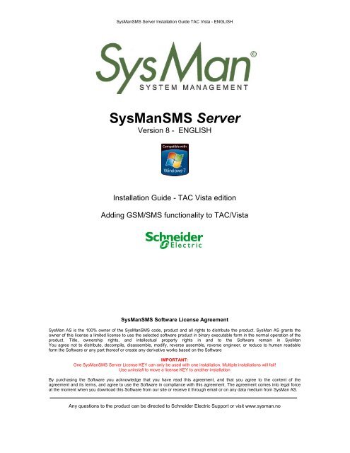 Sms From Tac Vista ENG - SysMan AS