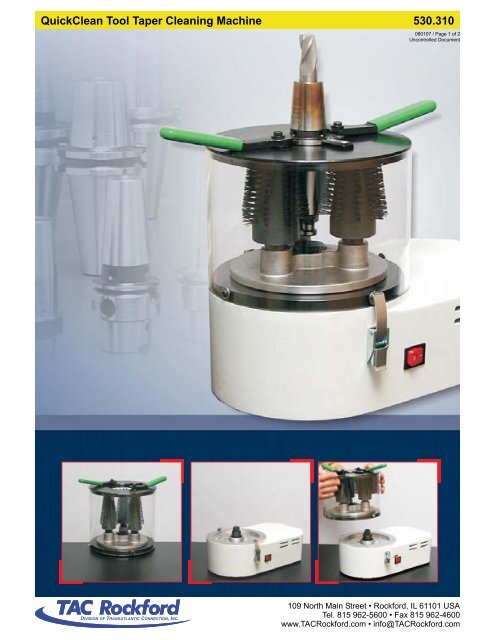 530.310 QuickClean Tool Taper Cleaning Machine ... - TAC Rockford