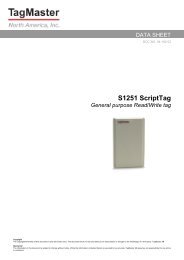 XT-3 Reader Installation Manual & Data Sheet - TagMaster North ...