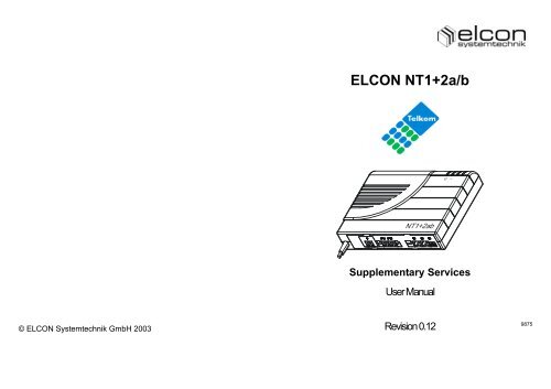 ELCON Nt1+2a/b Supplementary Services - Elcon Systemtechnik