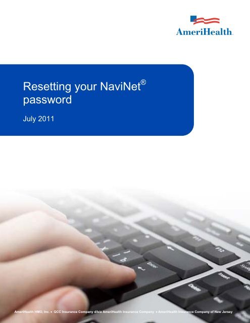 Resetting your NaviNet password (NaviNet User ... - AmeriHealth.com