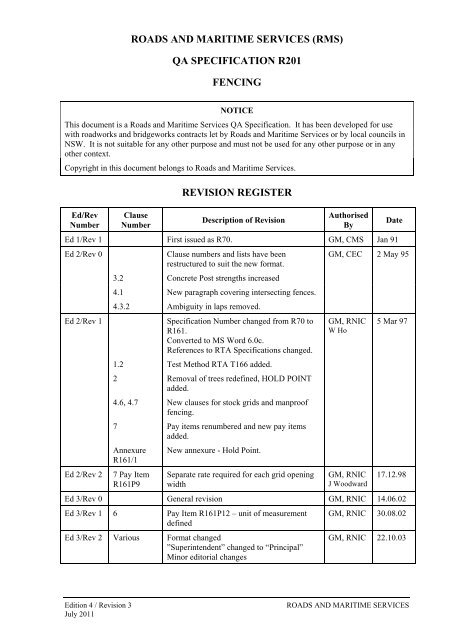 roads and maritime services (rms) qa specification r201 fencing ...