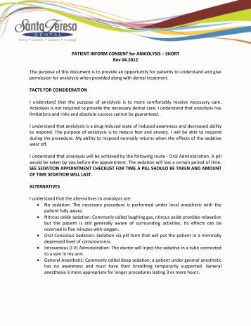 Frenectomy - Consent Form