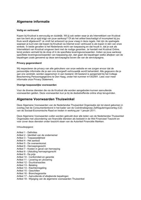 Algemene informatie - Kruidvat