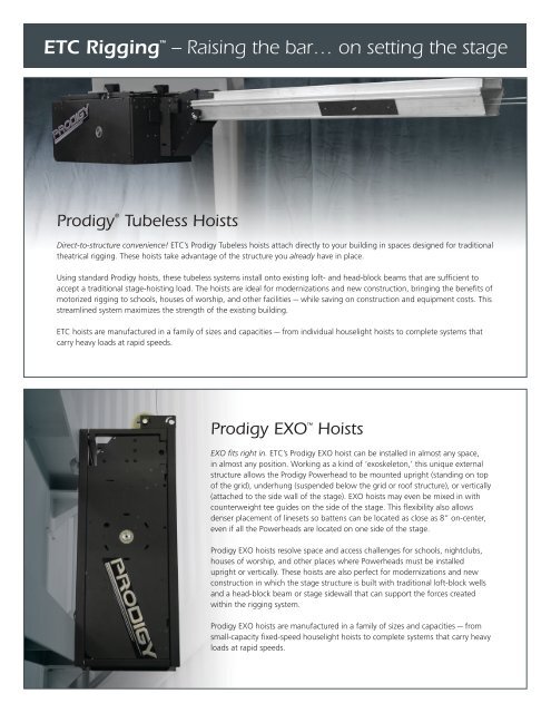 Prodigy® Tubeless Hoists - ETC