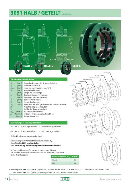 TAS Katalog - Schrumpfscheiben Typ 3051 HALB & GETEILT ...