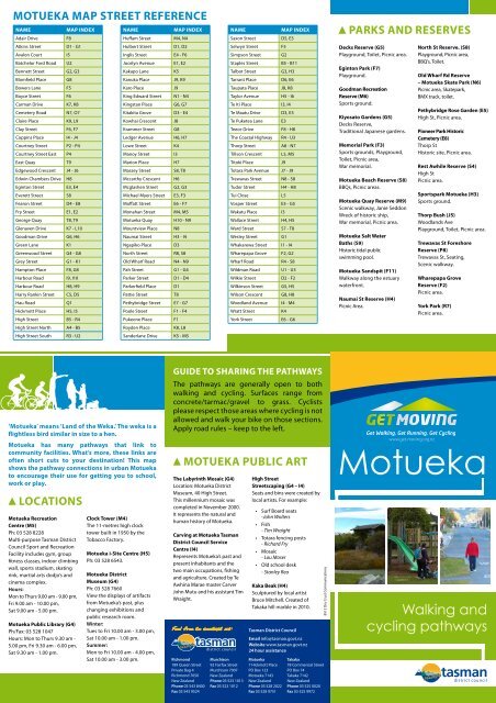Motueka Walking and Cycling map - Tasman District Council