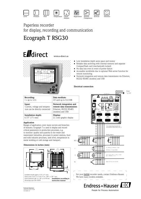 Ecograph T RSG30 - Endress+Hauser