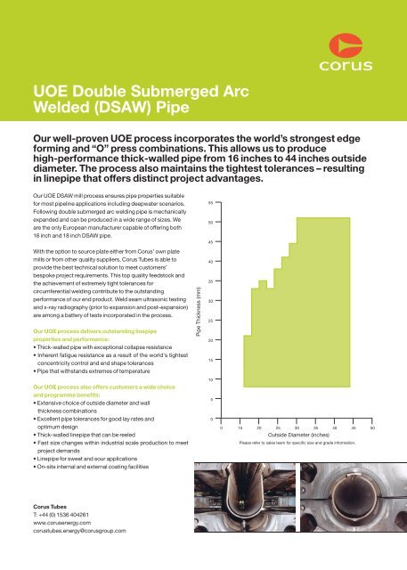 UOE Double Submerged Arc Welded (DSAW) - Tata Steel