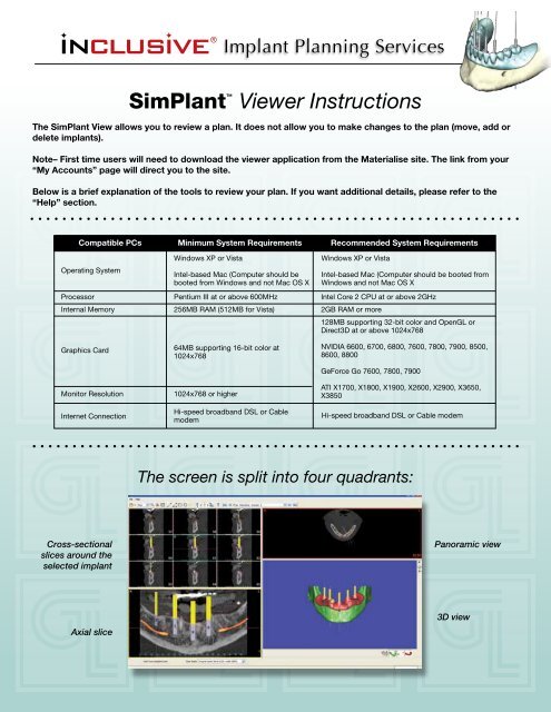 SimPlantâ ¢ Viewer Instructions - Glidewell Dental Labs
