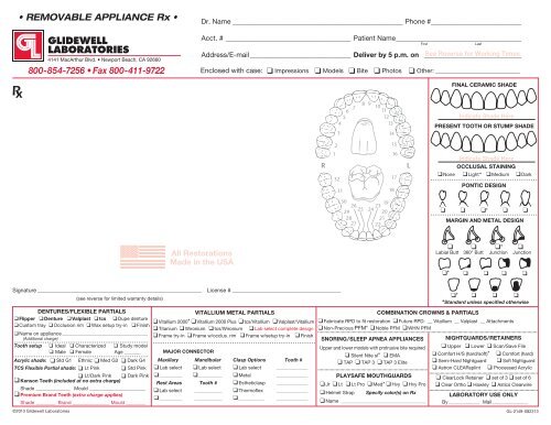 Removable Rx - Glidewell Dental Labs