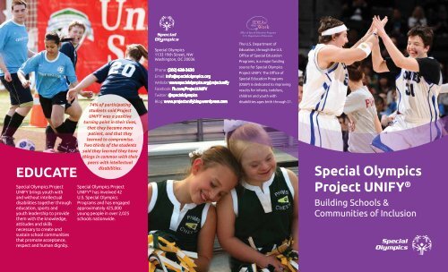 Project UNIFY Brochure - Special Olympics Texas