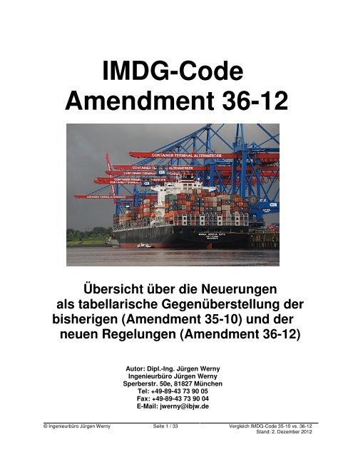 IMDG-Code Amendment 36-12 - Gefahr/gut