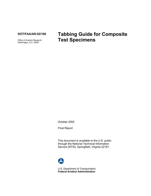 Tabbing Guide for Composite Test Specimens - FAA