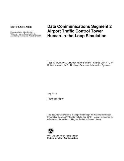 Data Communications Segment 2 Airport Traffic Control Tower ... - FAA