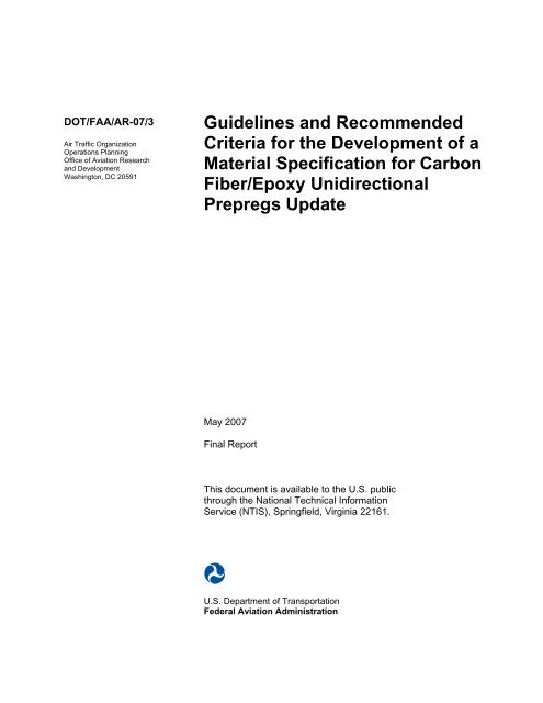 Guidelines and Recommended Criteria for the Development ... - FAA