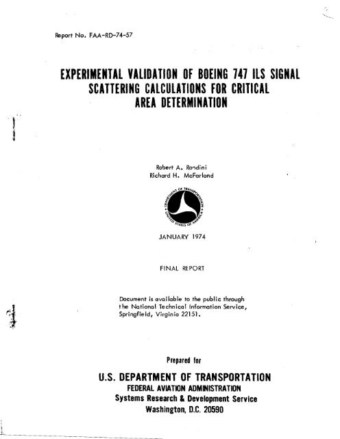 experimental validation of boeing 747 ils signal scattering ... - FAA