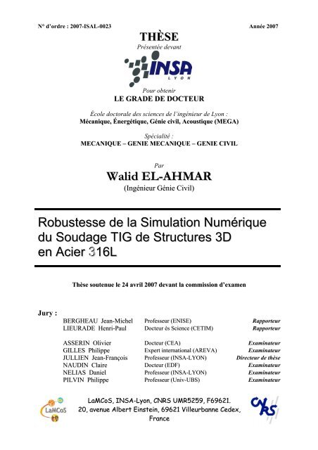 Curriculum vitae Enseignant – Chercheur - CETHIL - INSA Lyon