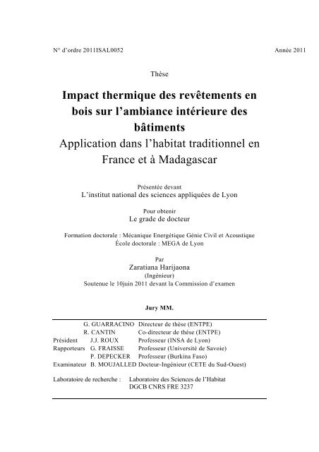 Curriculum vitae Enseignant – Chercheur - CETHIL - INSA Lyon