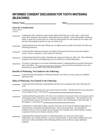 INFORMED CONSENT FOR ZOOM!Â® TOOTH WHITENING ...