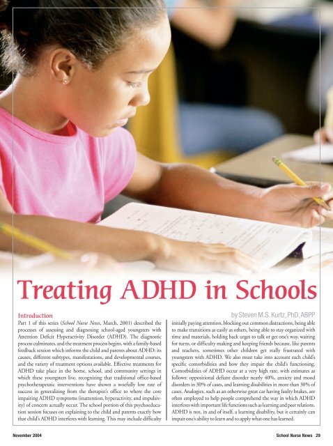 Treating ADHD in Schools - School Nurse News