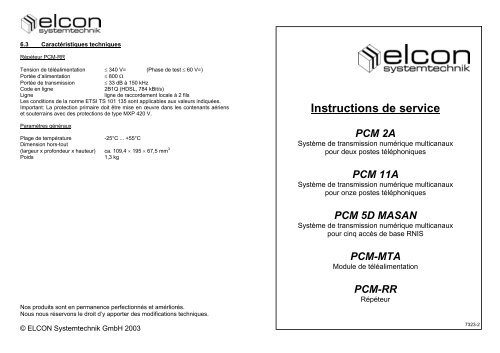 PCM-MTA - Elcon Systemtechnik