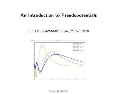An Introduction to Pseudopotentials