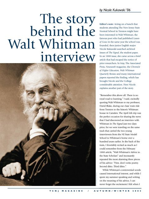 The story behind the Walt Whitman interview