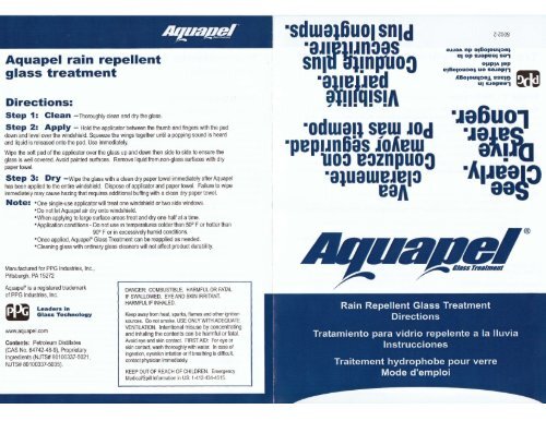 Aquapel rain repellent glass treatment - TCP Global