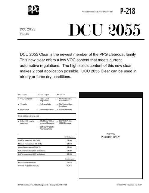 DCU 2055 CLEAR DCU 2055 Clear is the newest ... - TCP Global