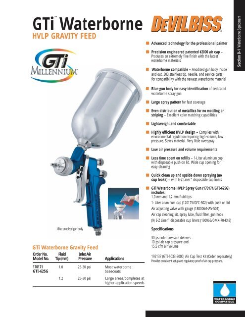 GTi Waterborne HVLP GRAVITY FEED - TCP Global