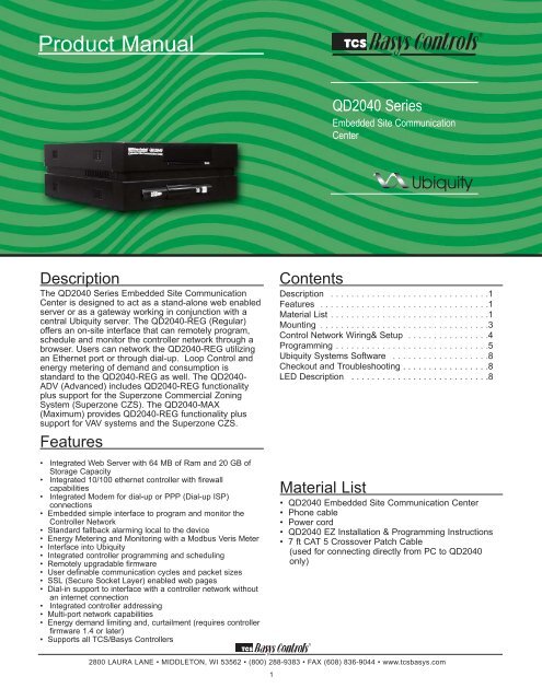 Instructions - TCS Basys Controls