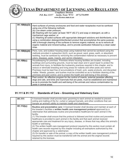 TEXAS DEPARTMENT OF LICEN