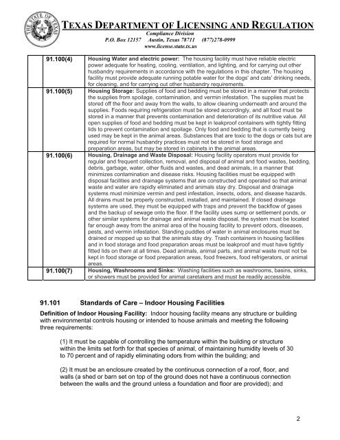 TEXAS DEPARTMENT OF LICEN