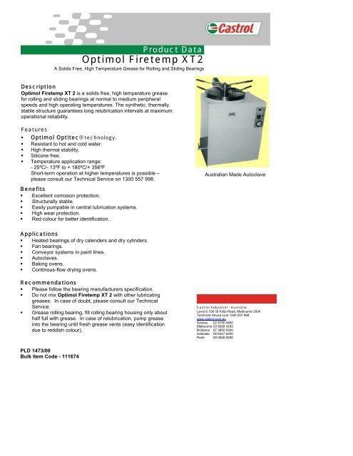 Optimol Fire Optimol Firetemp XT2 - Castrol TDS