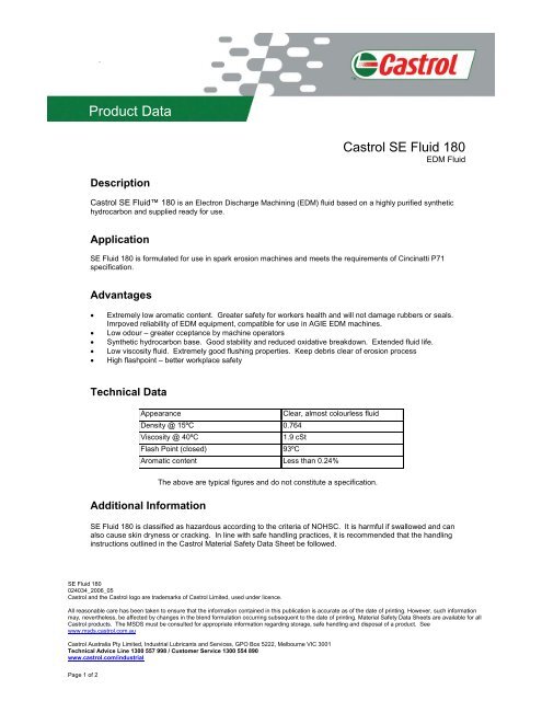 Product Data - Castrol TDS
