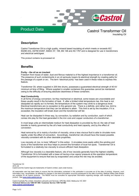Product Data - Castrol TDS