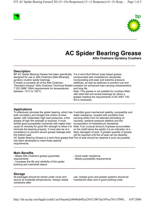 AC Spider Bearing Grease - Castrol TDS
