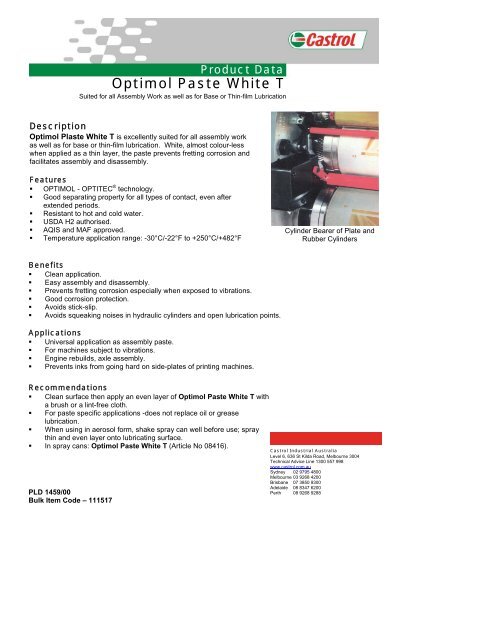 Optimol Paste White T - Castrol TDS