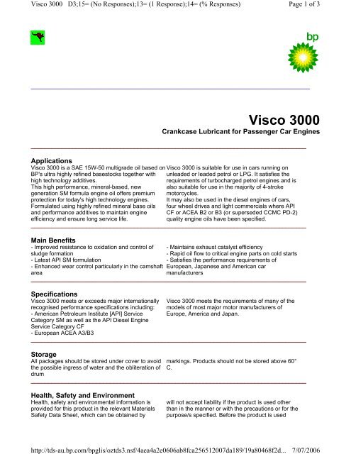 Visco 3000 - Castrol TDS