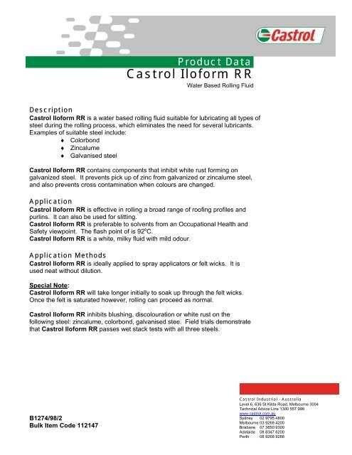 Iloform RR - Castrol TDS