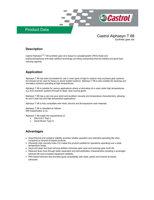 Product Data - Castrol TDS